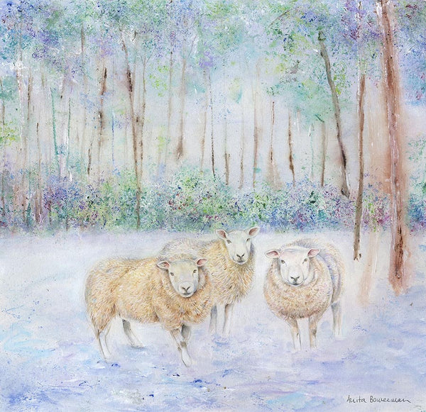 We Three Sheep (Original, unframed) - Anita Bowerman Artist