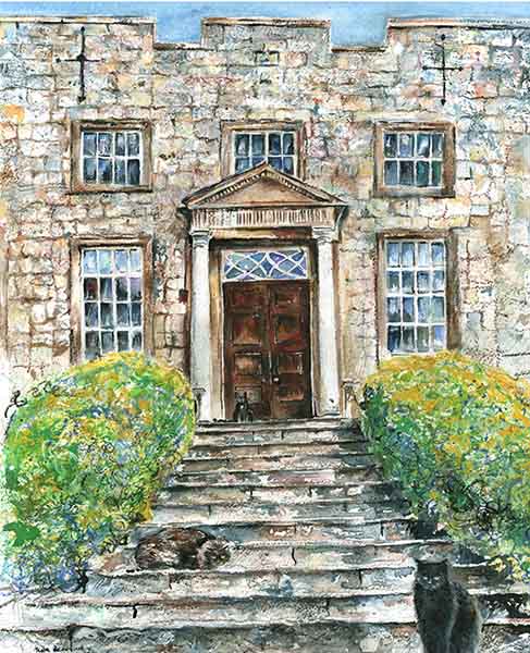 The Great West Hall Entrance at Hazlewood Castle, unframed print ...